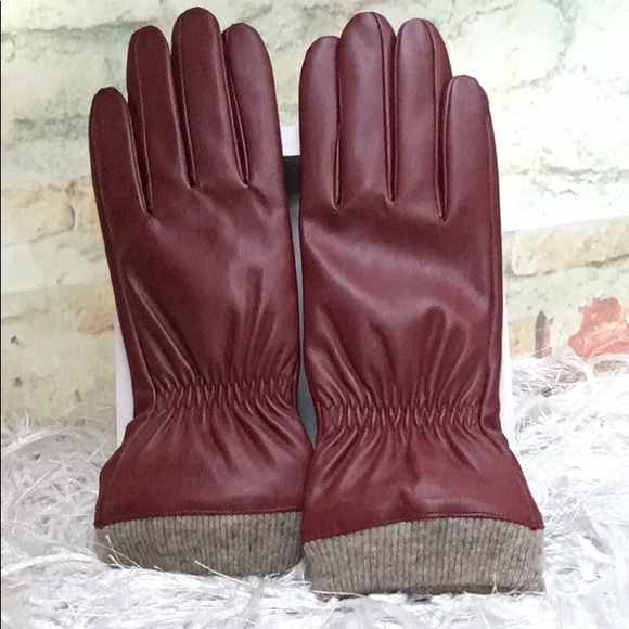 Accessories | Womans Vegan Leather Cold Weather Lined Gloves New ...